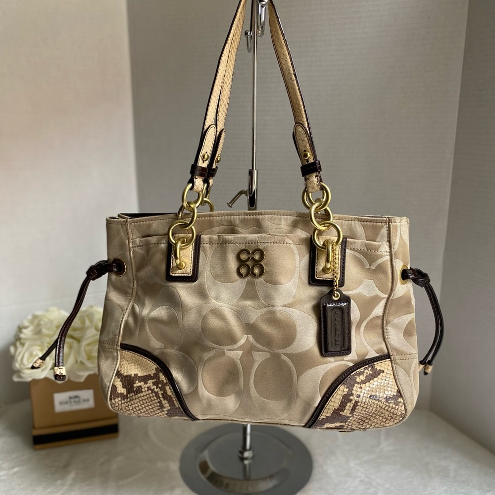Coach Colette Sateen Carryall Pale/Khaki/Natural Bag - Gem